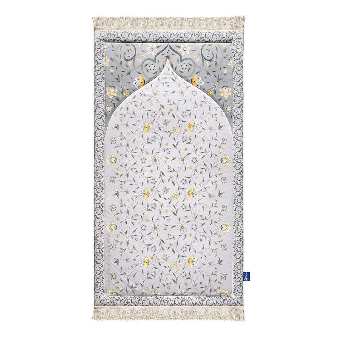 Adult Premium Padded Prayer Mat with Yellow Floral Vine Design | Urban ...
